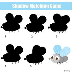 Shadow matching game kids activity with cartoon Vector Image