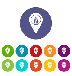 Map pointer with symbol anchor and sea port icon Vector Image