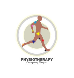 Physio work logo with two hands Royalty Free Vector Image