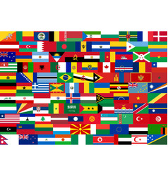 All National World Waving Flags With Names Vector Image