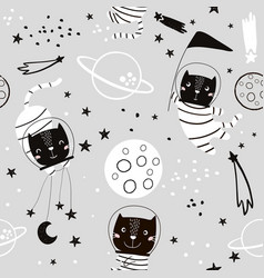Childish seamless pattern hand drawn space Vector Image