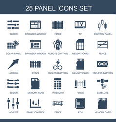 Panel icons Royalty Free Vector Image - VectorStock