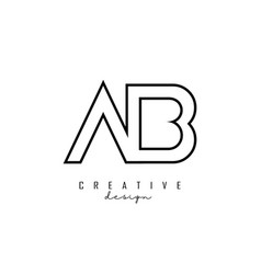 Outline letters ab a b logo with a minimalist Vector Image