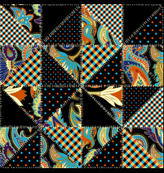 Geometric patchwork pattern of a squares Vector Image