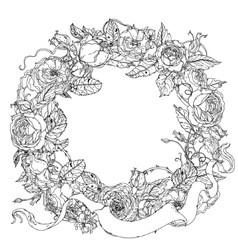 Hand drawing heraldic cartouche Black and white Vector Image