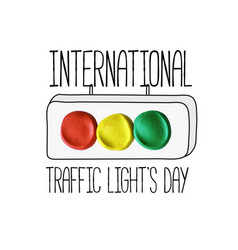 International traffic lights day poster Royalty Free Vector