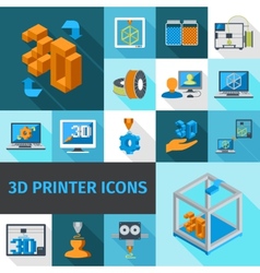 3d printing orthogonal icons Royalty Free Vector Image