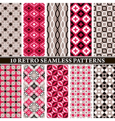 Set of 10 retro seamless patterns Royalty Free Vector Image