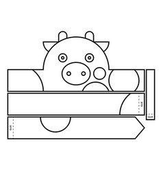 Pig coloring headband Royalty Free Vector Image