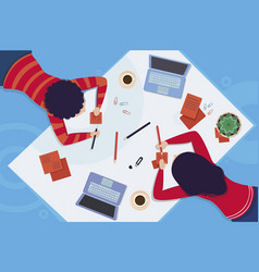 Group business people working at square office Vector Image