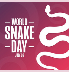 World snake day july 16 holiday concept Royalty Free Vector