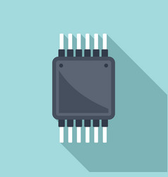 Nanotechnology pc microchip icon flat isolated Vector Image