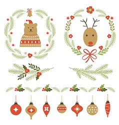 Vintage Christmas Set Royalty Free Vector Image