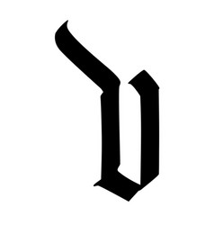 Letter v in gothic style alphabet symbol Vector Image