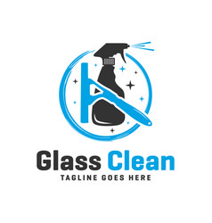 Glass cleaner spray logo Royalty Free Vector Image