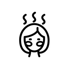 Hot flashes color icon disease or menopause Vector Image