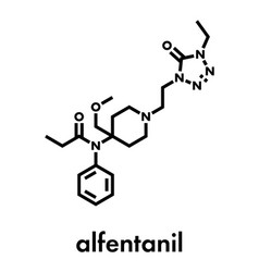 Alfentanil opioid analgesic drug molecule Vector Image