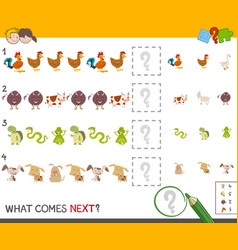 Complete the pattern activity game Royalty Free Vector Image