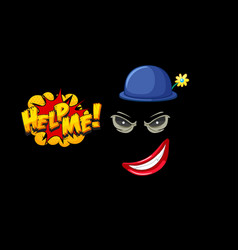 Creepy logo with word help me Royalty Free Vector Image