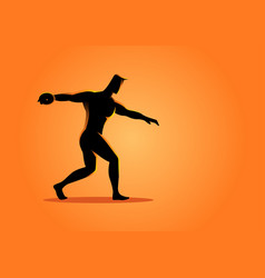 Discus thrower athlete silhouettes Royalty Free Vector Image