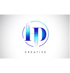 Hd h d swoosh letter logo design with modern Vector Image