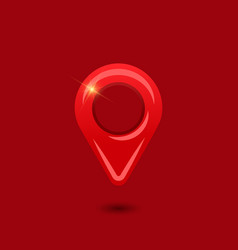 Red pin point icon set map location pointer Vector Image
