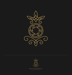 Elegant luxury photography logo design template Vector Image