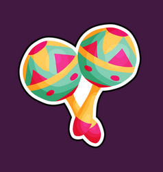Cartoon mexican maracas Royalty Free Vector Image