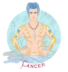 Sign cancer as a man Royalty Free Vector Image