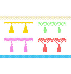 Garment fringe ruffle seam trim raw textile edge Vector Image