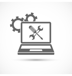 Isometric laptop repair icon service maintenance Vector Image