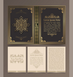 Vintage book layouts and design - covers Vector Image