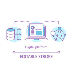 Digital platform online network chalk concept icon