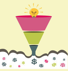 Funnel of ideas infographic Royalty Free Vector Image