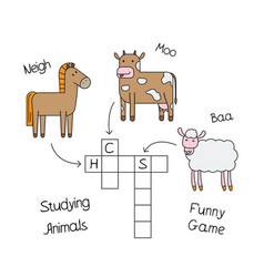 Farm Animals Crossword for Children Vector Images (62)