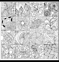 Hand drawn zentangle background for coloring page Vector Image