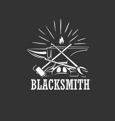 Blacksmith logo design Royalty Free Vector Image