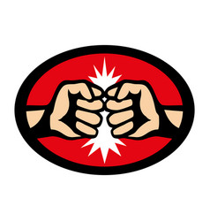 Two crossed hands with fists Royalty Free Vector Image