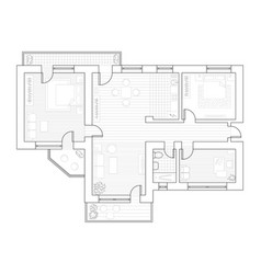 Architecture plan with furniture in top view Vector Image