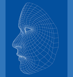 Wire-frame abstract human face Royalty Free Vector Image