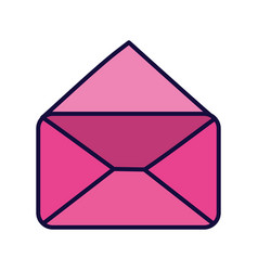 Pink open envelope message communication icon Vector Image