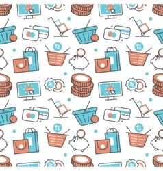 Ecommerce online shopping seamless background Vector Image