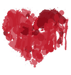 Red wine splash in heart shape Royalty Free Vector Image