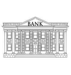 Drawing classic bank building as finance Vector Image