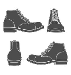 Set color with black boots Royalty Free Vector Image