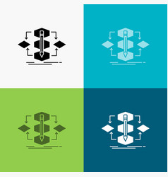 Algorithm design method model process flat icon Vector Image