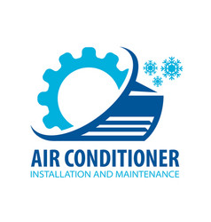 Set of heating and cooling logos Royalty Free Vector Image