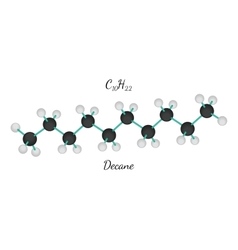 C10h22 decane molecule Royalty Free Vector Image