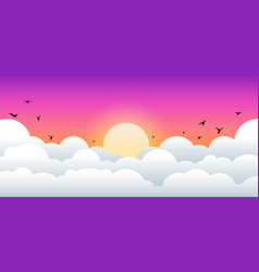 Cartoon evening sky sunset or morning landscape Vector Image