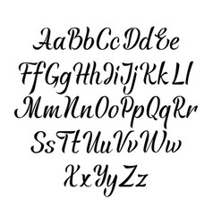 Brush script calligraphy cursive type handwritten Vector Image
